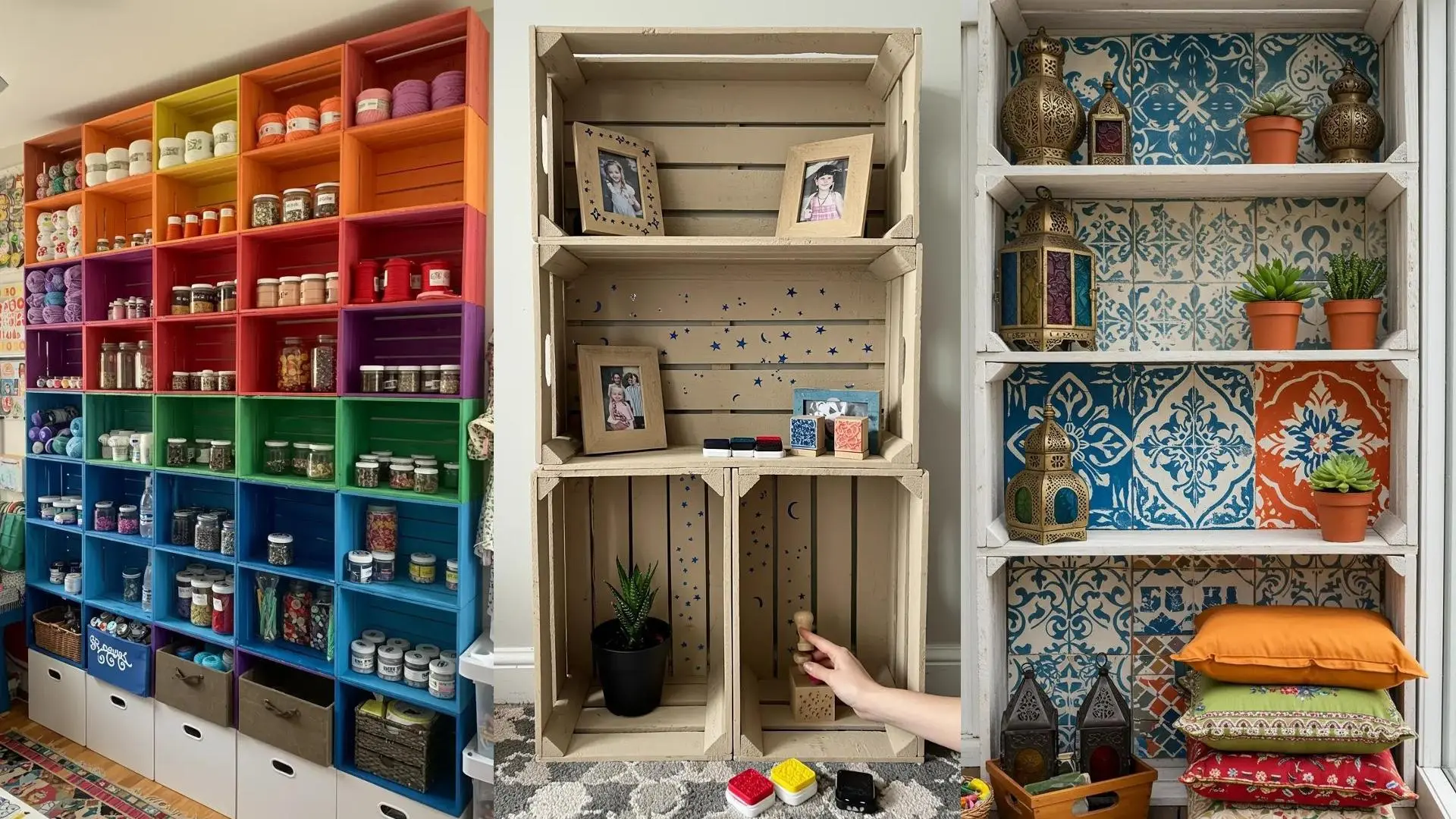 30 proyectos con cajas de fruta convertidas en repisas coloridas ...